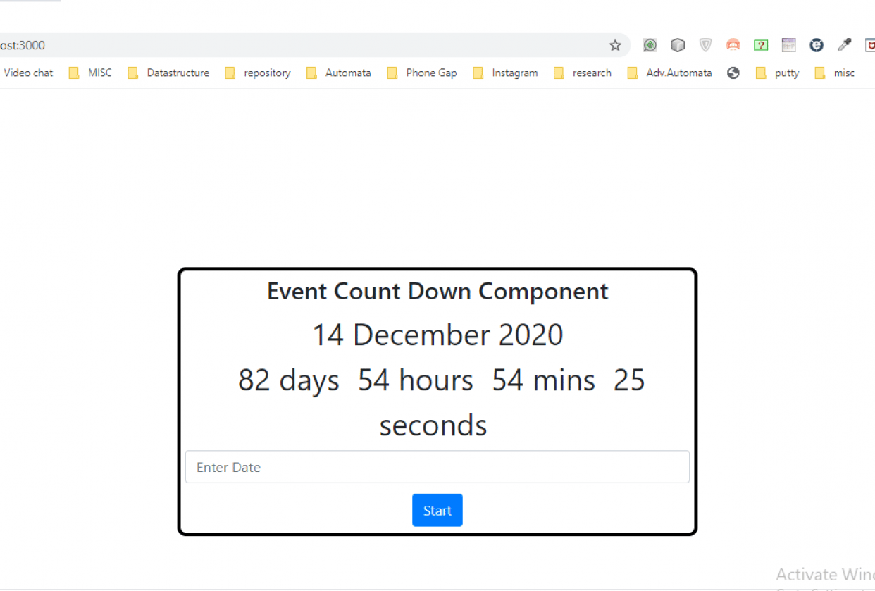 Event Count Down Component | Skillshare Student Project