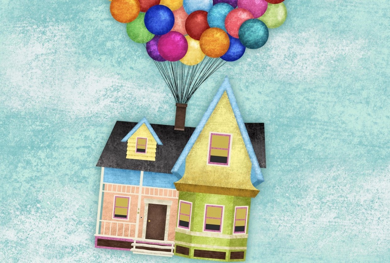 Textured Illustration: Up House | Skillshare Student Project