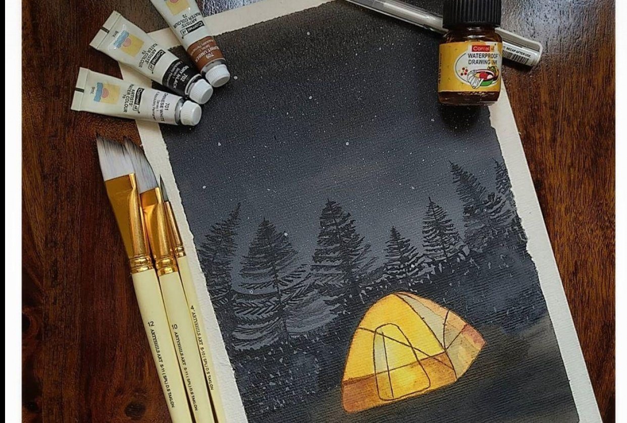 Pine Tree Silhouette in Nature Camp | Skillshare Student Project