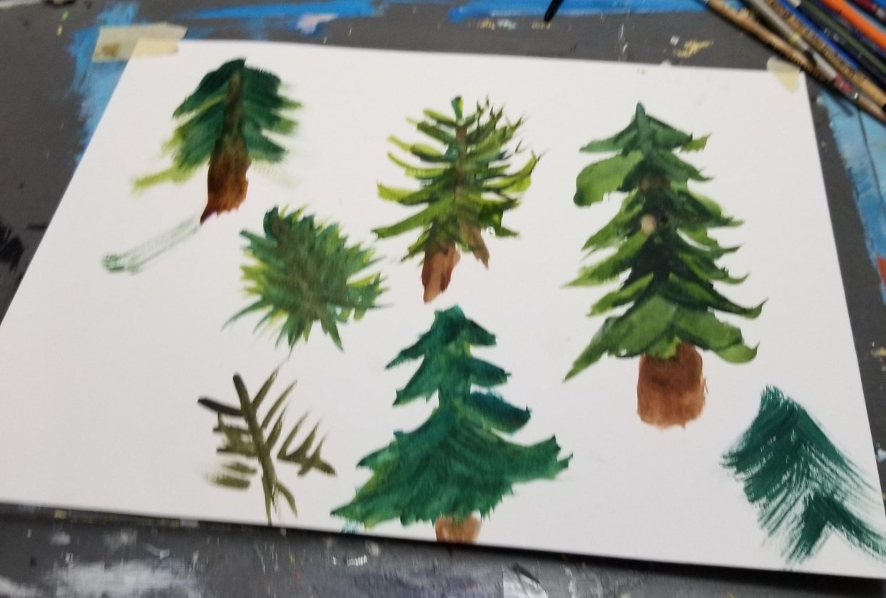 Pine tree practice | Skillshare Student Project