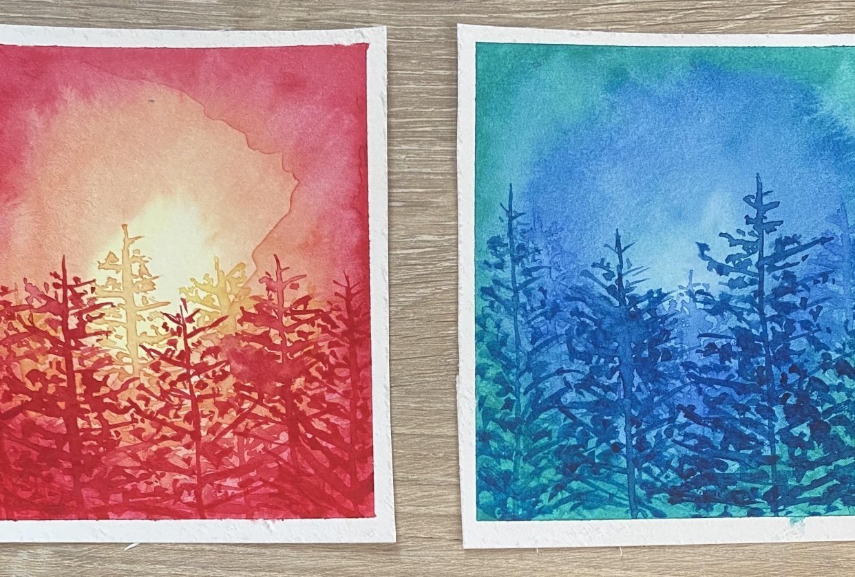 Mini Tree Line Vignettes | Skillshare Student Project