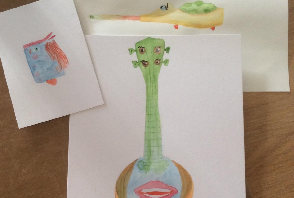 Whimsical gas lighter, toothpick holder and ukelele | Skillshare Student Project