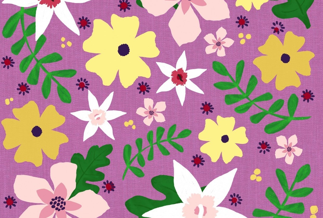 Orchid and Yellow Pattern | Skillshare Student Project