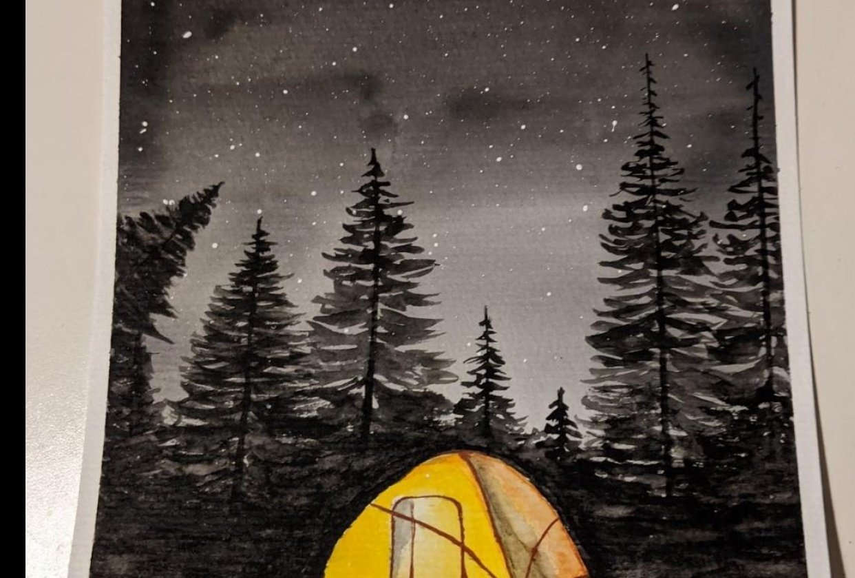 Pine Trees with Night Sky | Skillshare Student Project