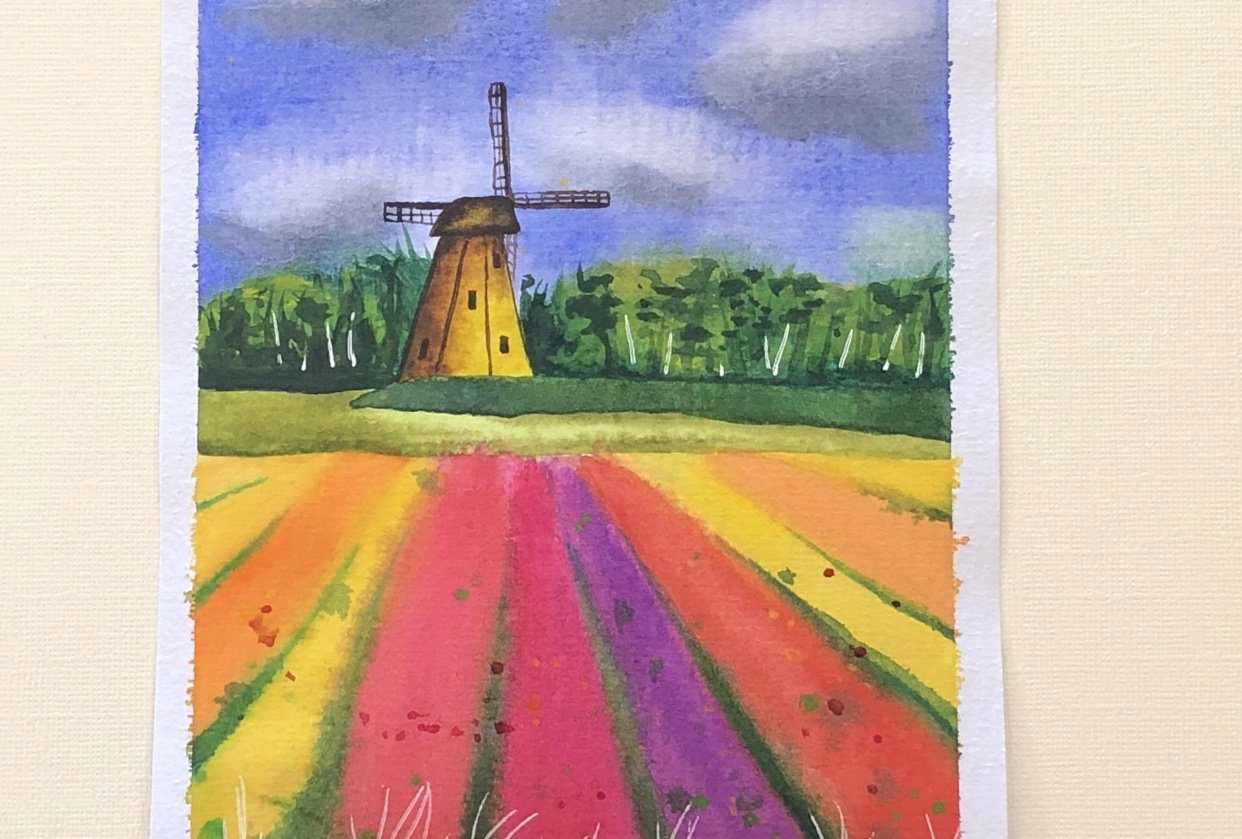 Dutch Windmill and Tulip Fields | Skillshare Student Project