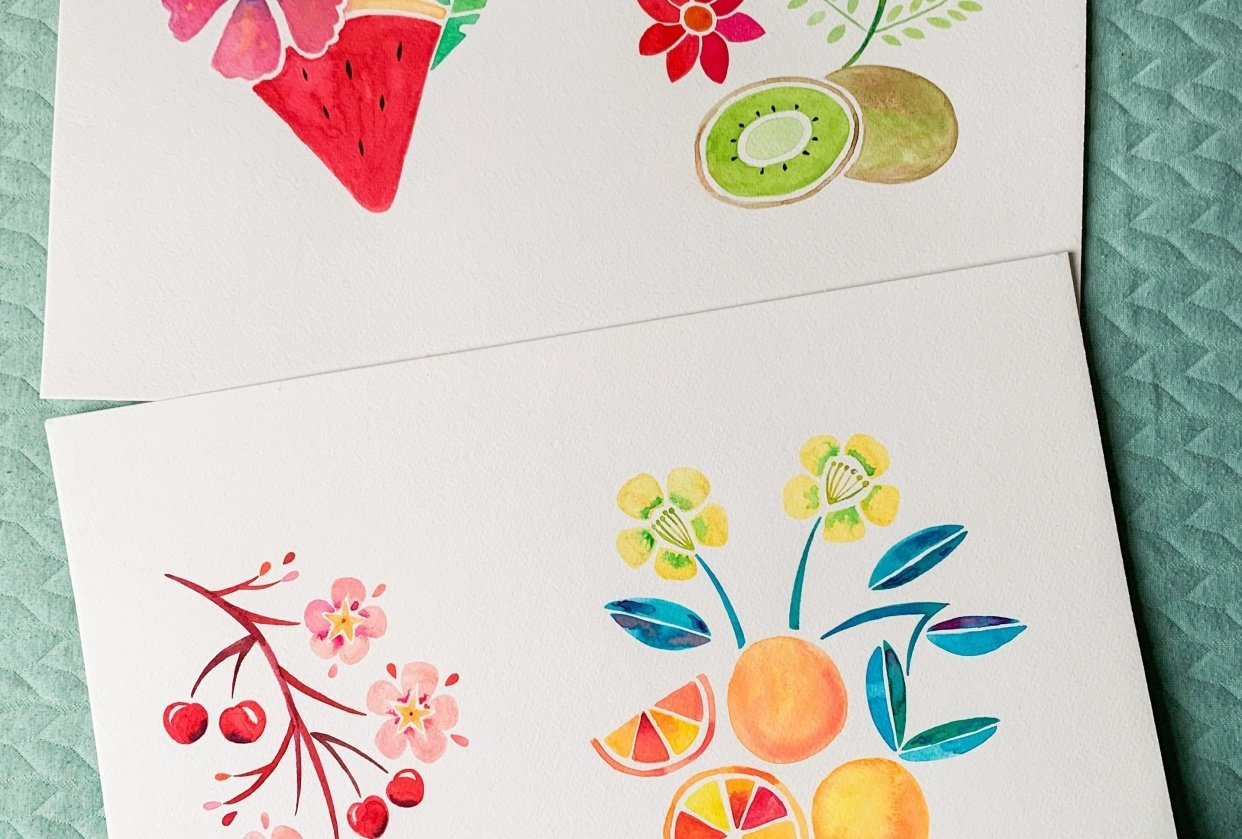 Watercolor fruits | Skillshare Student Project