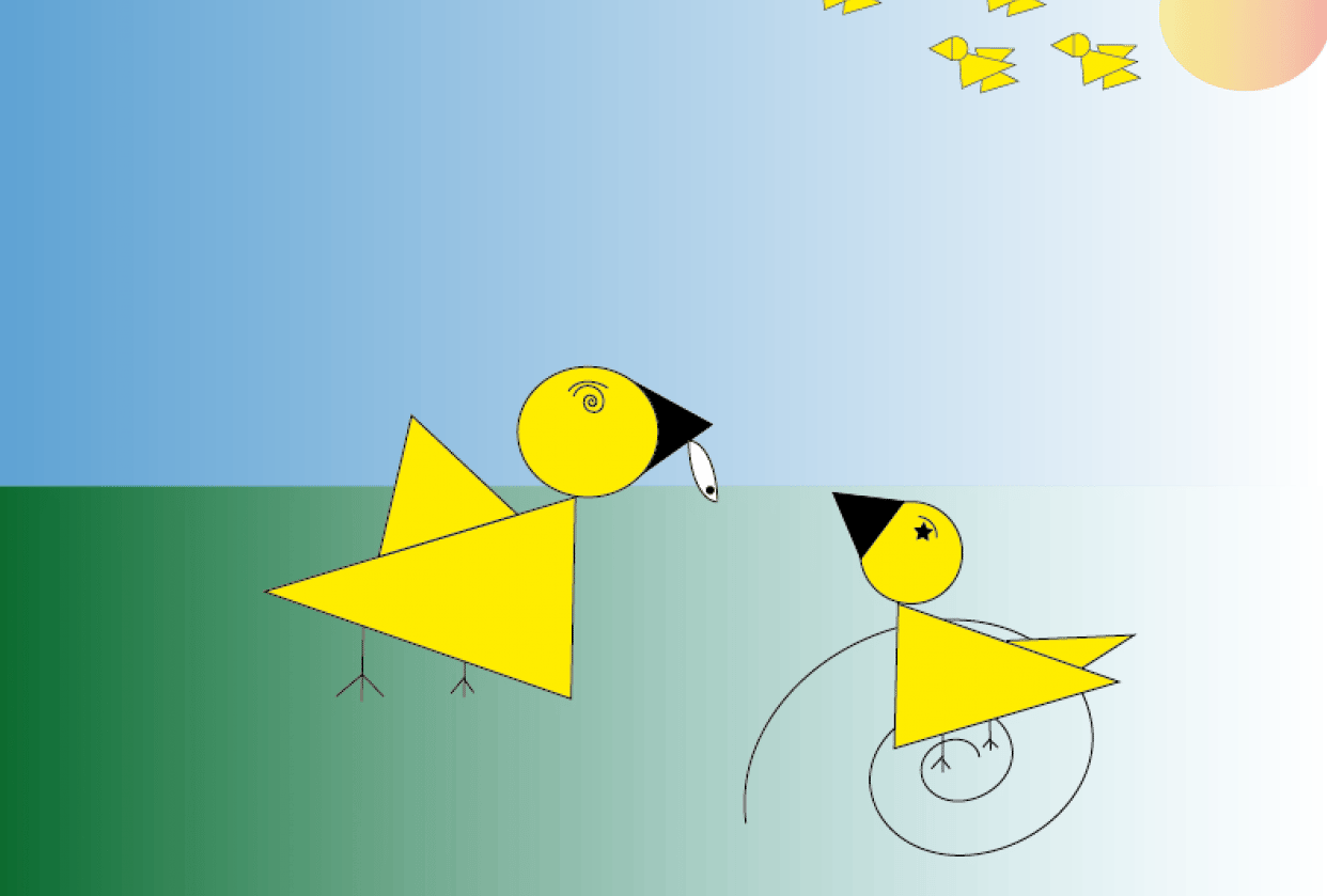 Birds from shapes | Skillshare Student Project