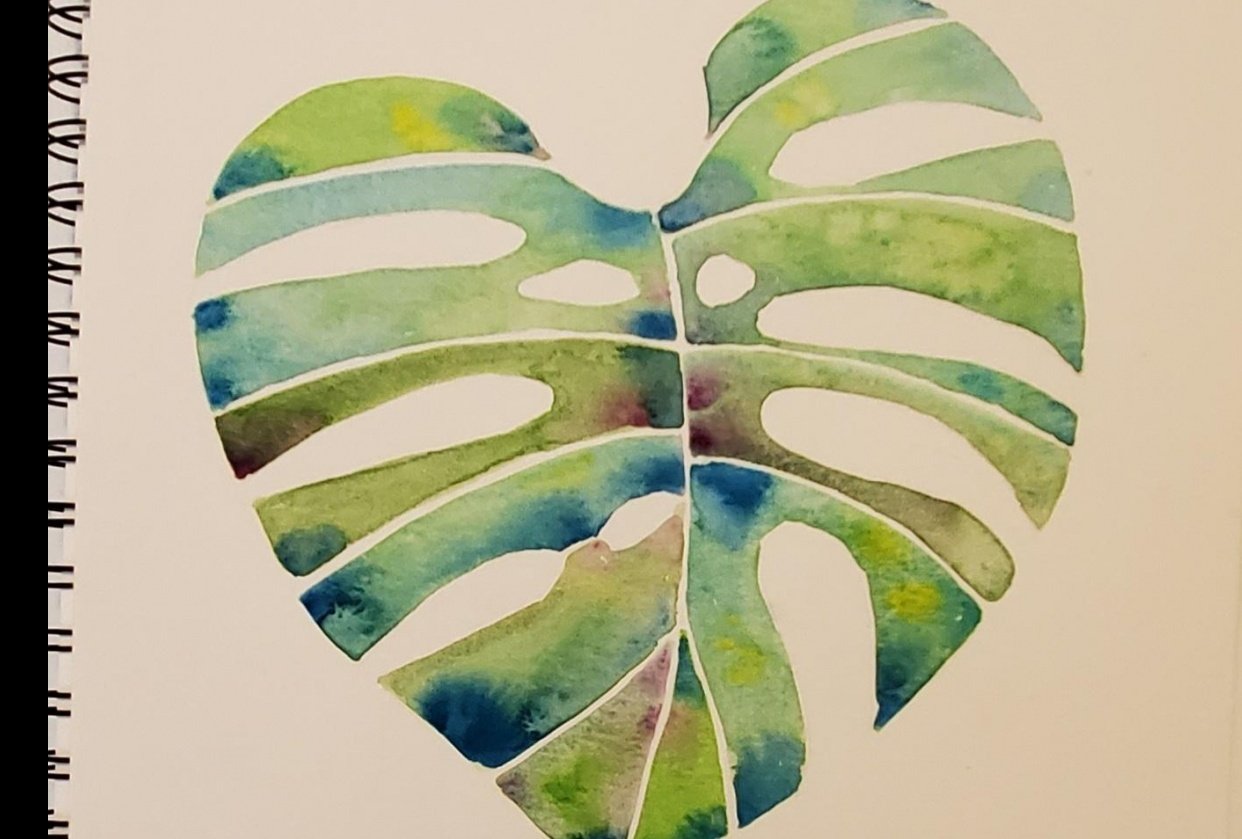 Watercolor Botanical Monstera Leaf | Skillshare Student Project