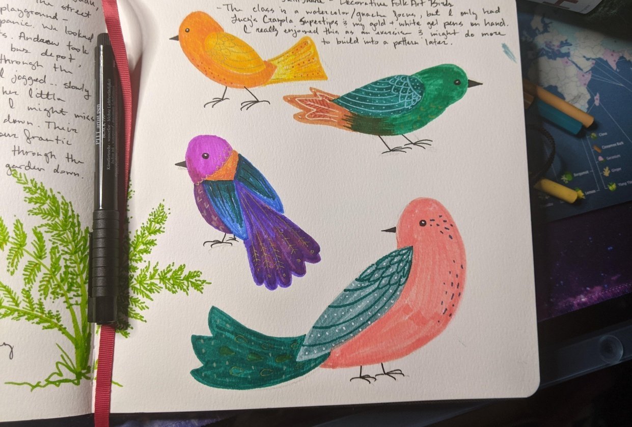 Folk Art Birds | Skillshare Student Project