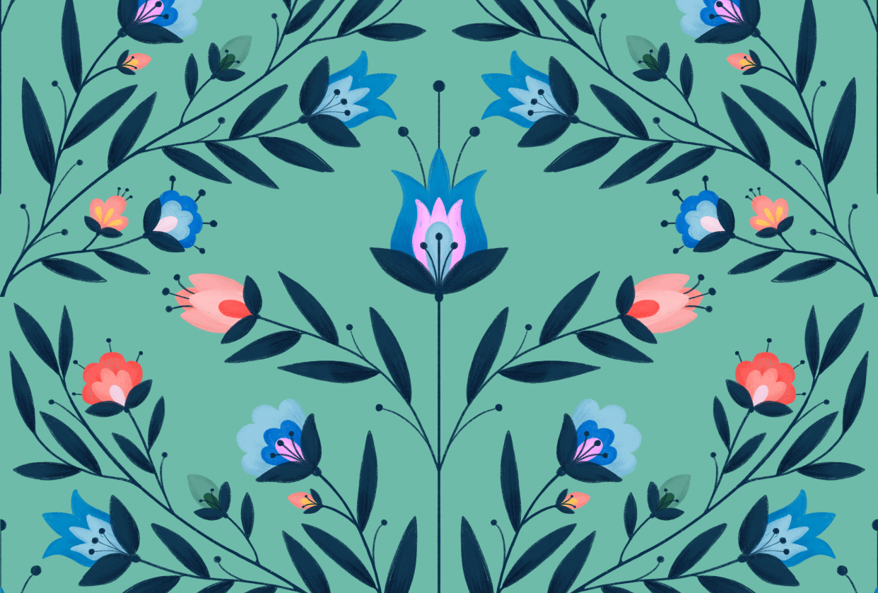 Floral Diamond Pattern Skillshare Student Project