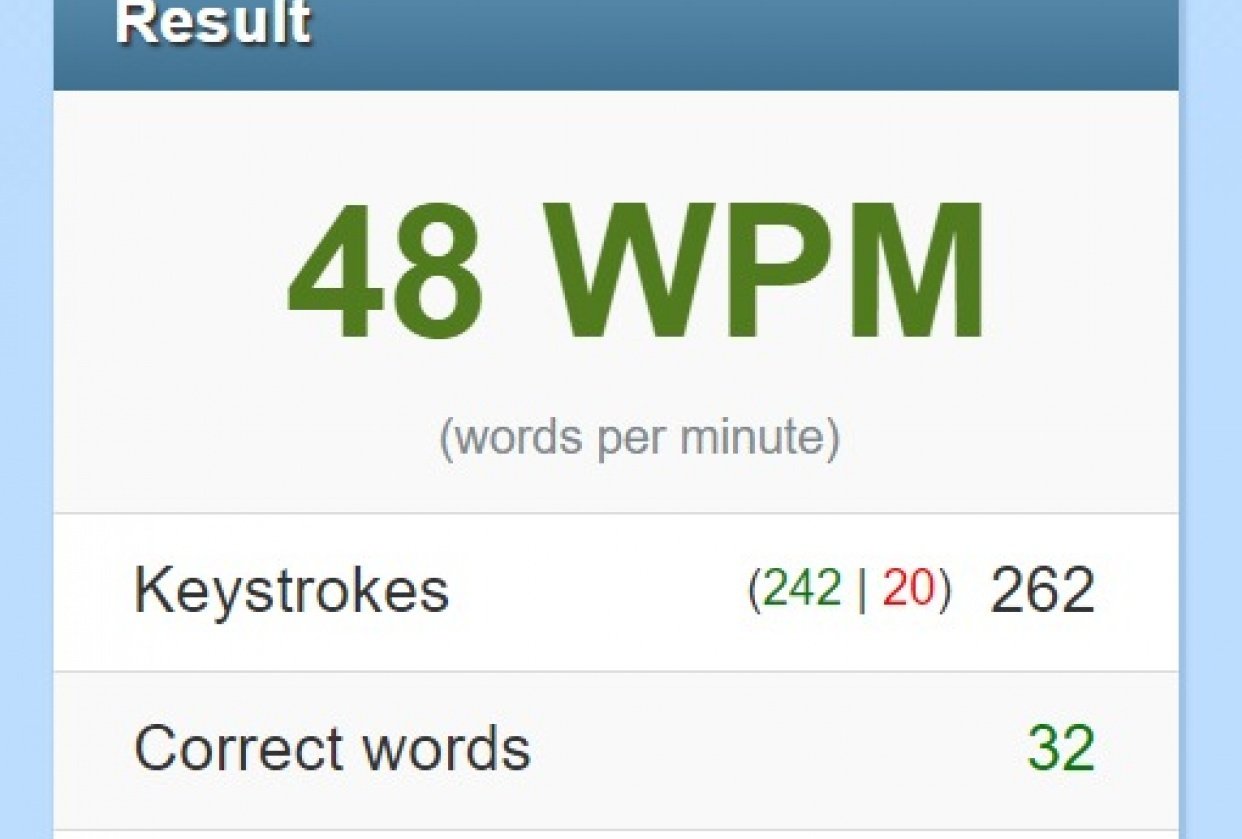 1st Typing Test | Skillshare Student Project