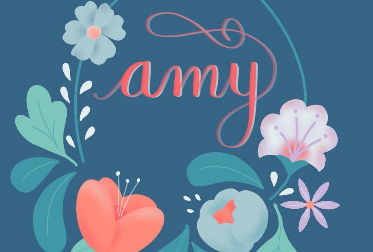 Floral name placard | Skillshare Student Project