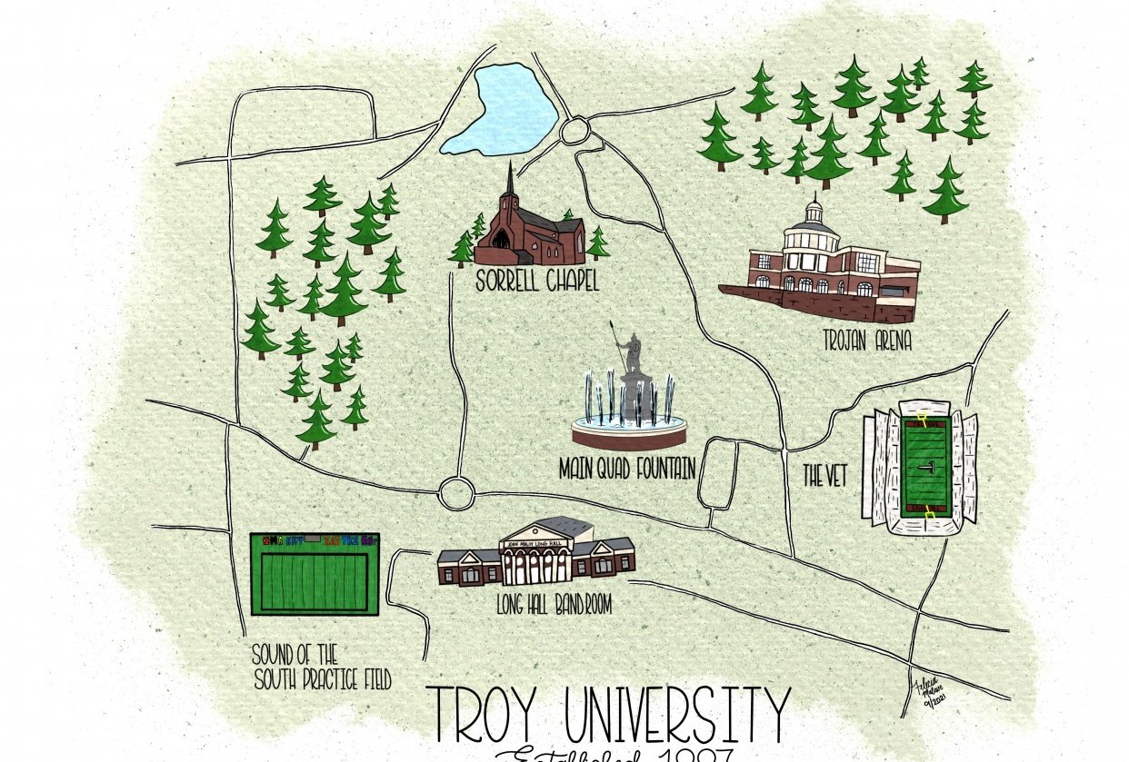 Troy University map | Skillshare Student Project