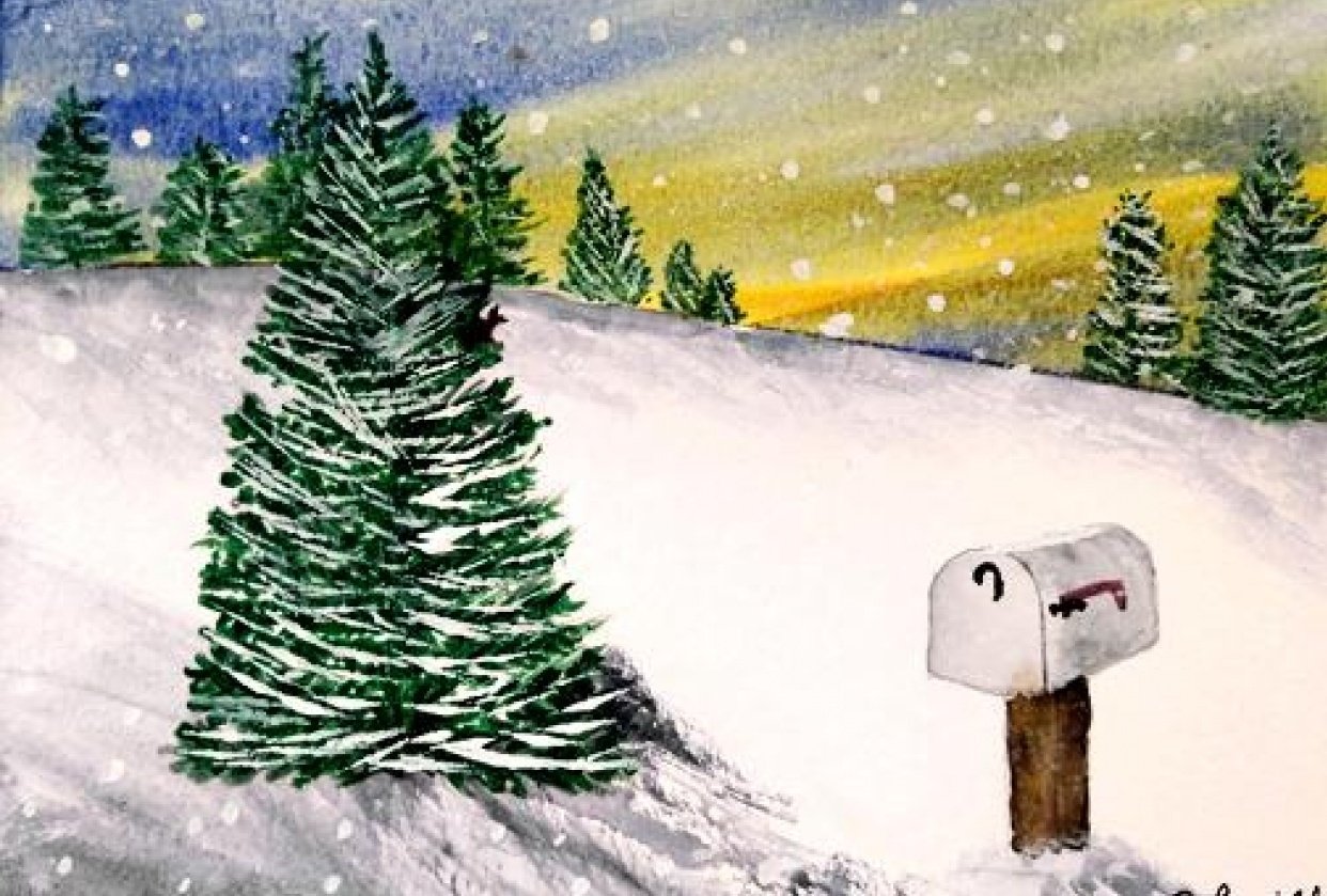 Mailbox in Winter Landscape in Watercolor | Skillshare Student Project