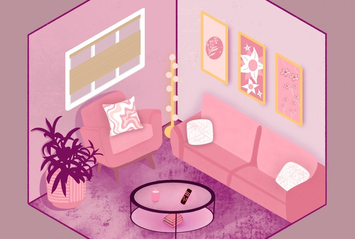 Isometric Living Room | Skillshare Student Project