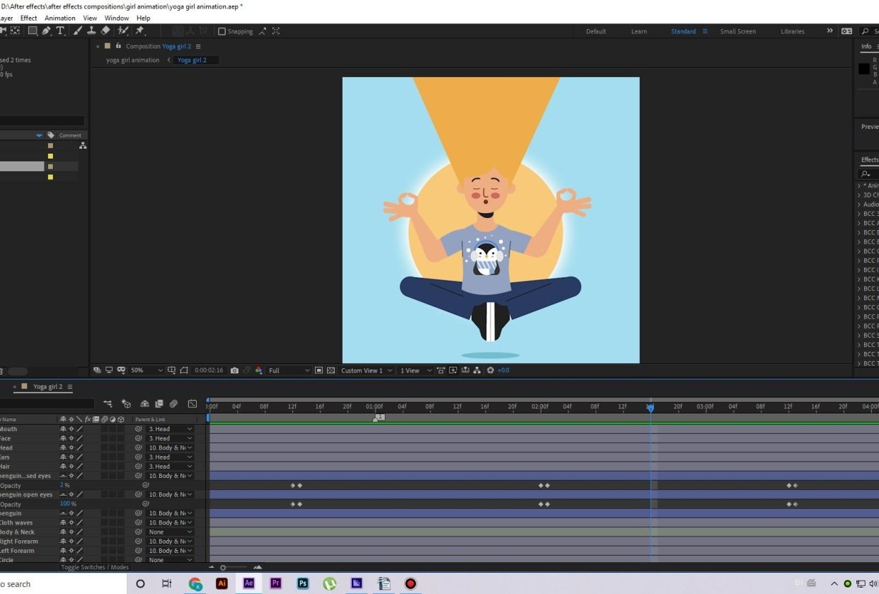 Yoga girl animation | Skillshare Student Project
