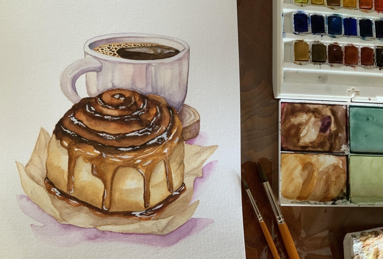 Coffee and a Sticky bun | Skillshare Student Project