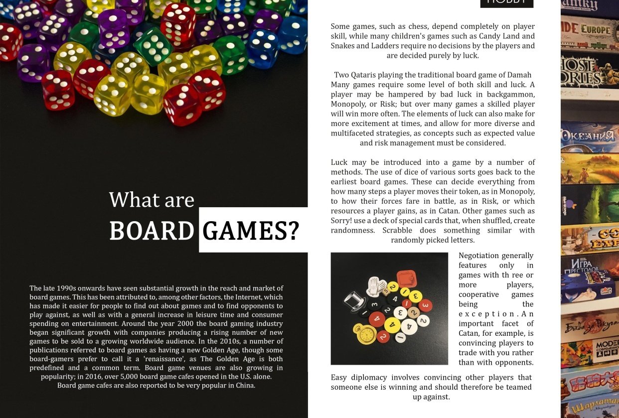 Imaginary board game magazine | Skillshare Student Project