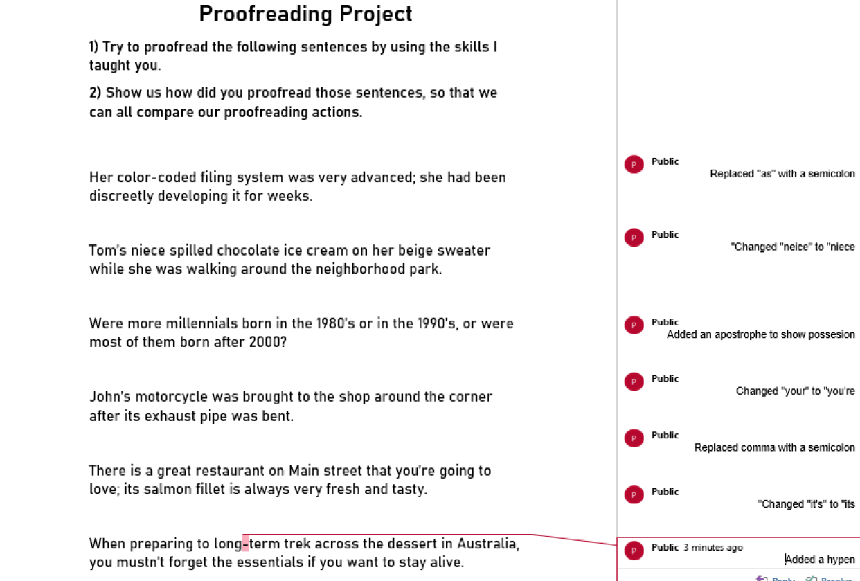 Proofreading Project (SC) | Skillshare Student Project