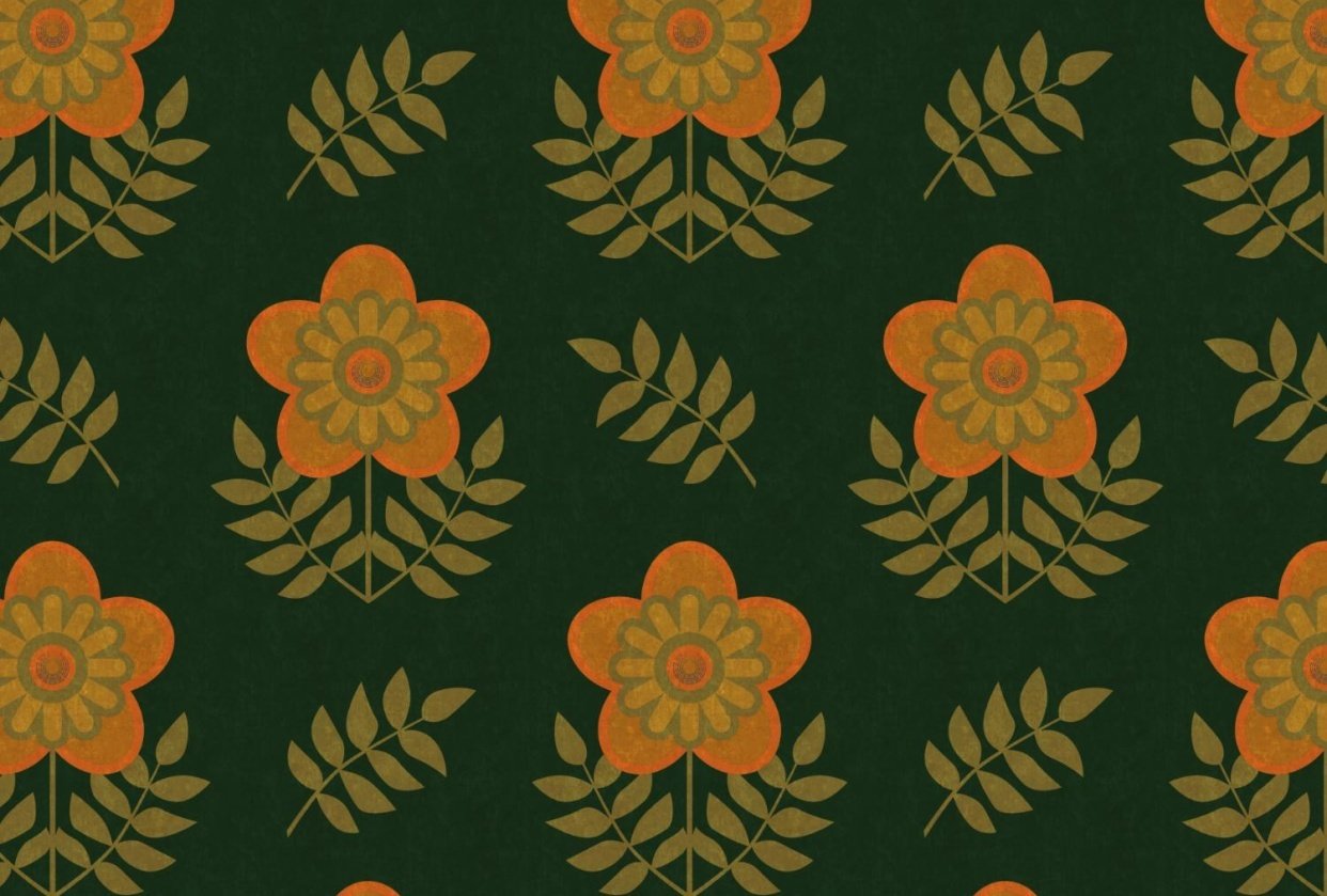 Retro Flowers Pattern | Skillshare Student Project