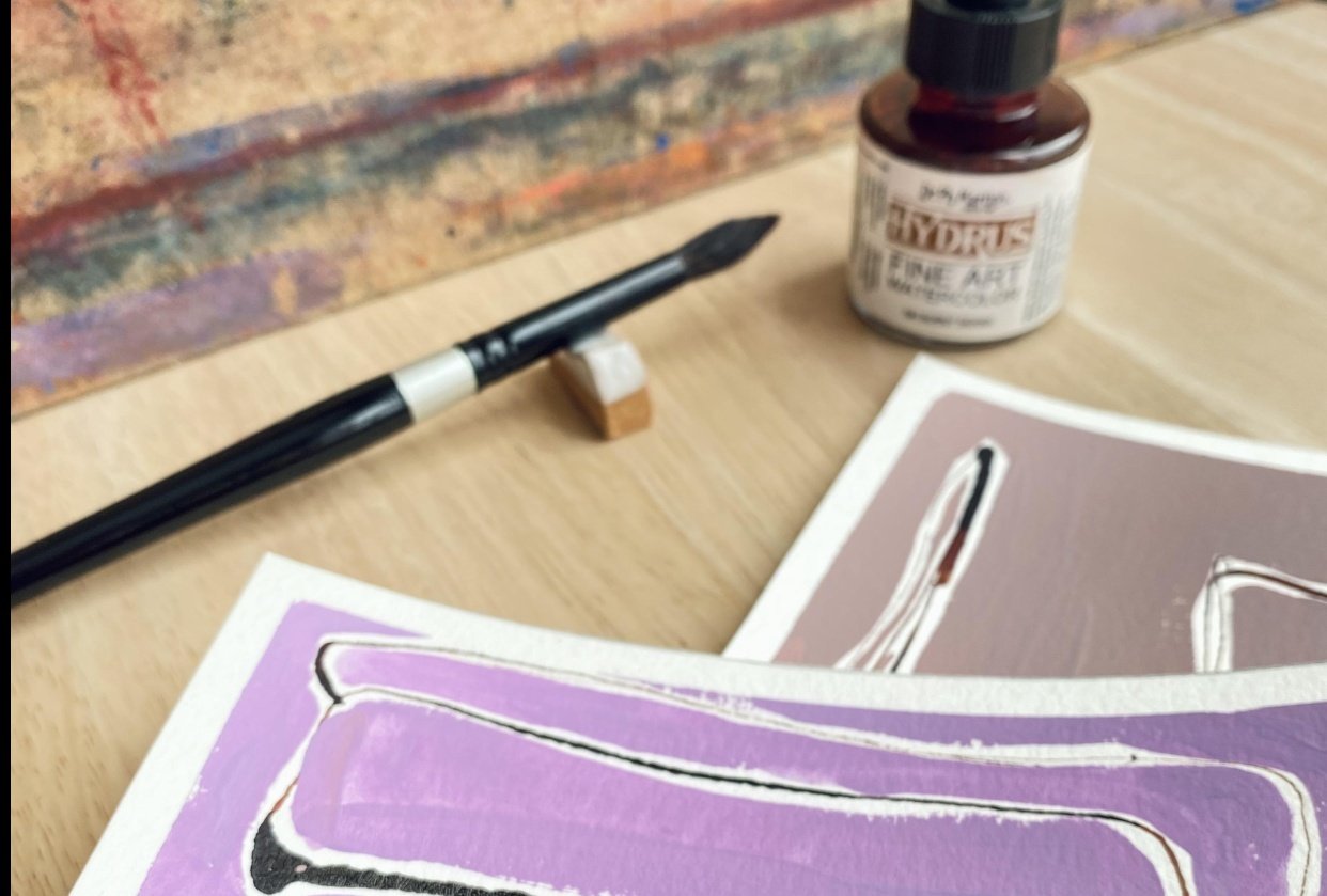 Fun scribbles with liquid watercolor & gouache | Skillshare Student Project