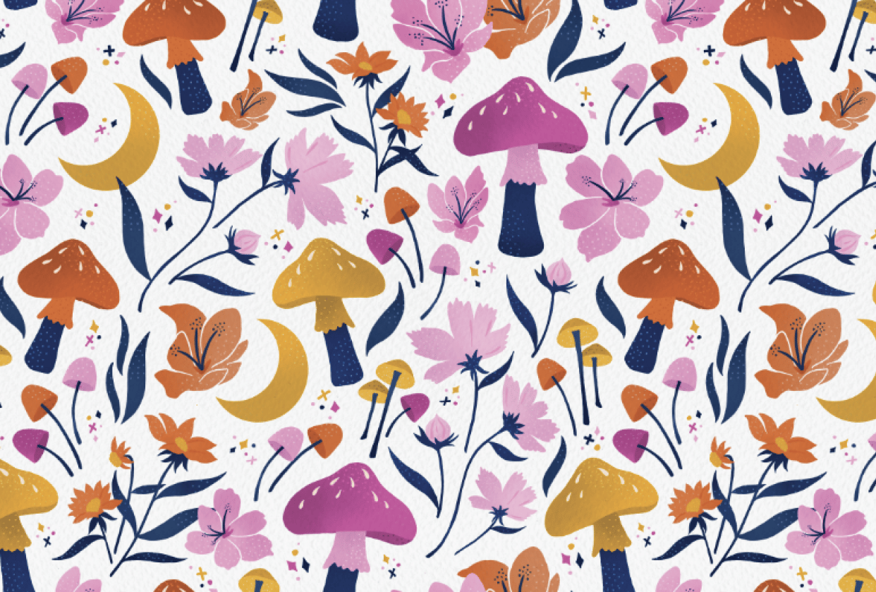 Blooms & Shrooms Pattern! | Skillshare Student Project