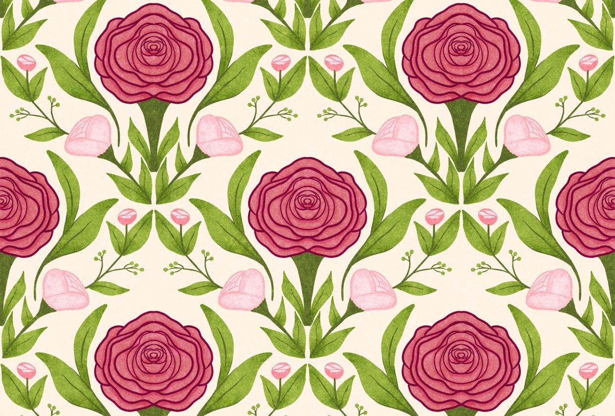 Floral Repeat Diamond Pattern | Skillshare Student Project