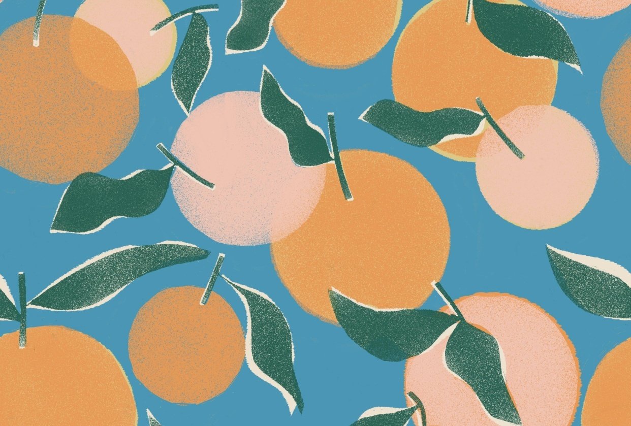 Oranges Procreate repeat pattern practice | Skillshare Student Project
