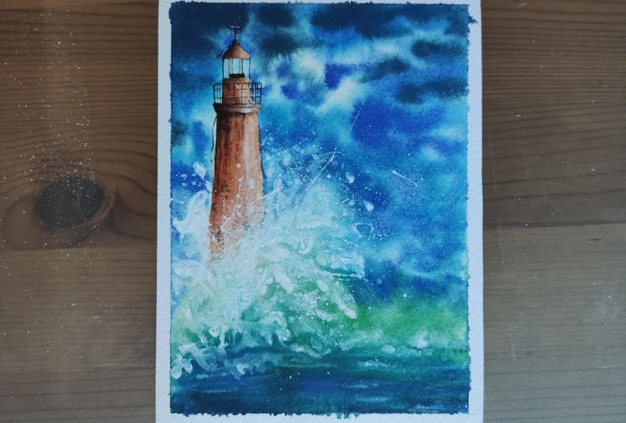 Lighthouse with Crashing Wave | Skillshare Student Project