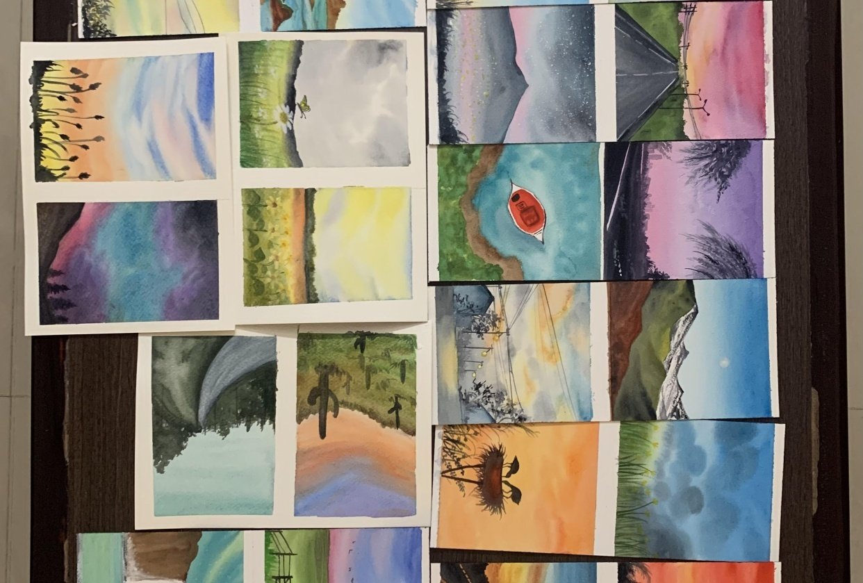 Mini watercolor landscape | Skillshare Student Project Mini watercolor landscape | Skillshare Student Project