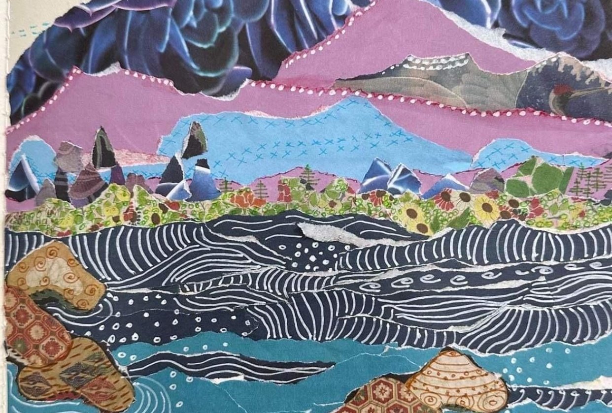 Mountains with Ocean Collage | Skillshare Student Project