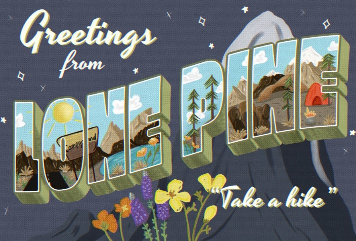 Lone pine postcard | Skillshare Student Project