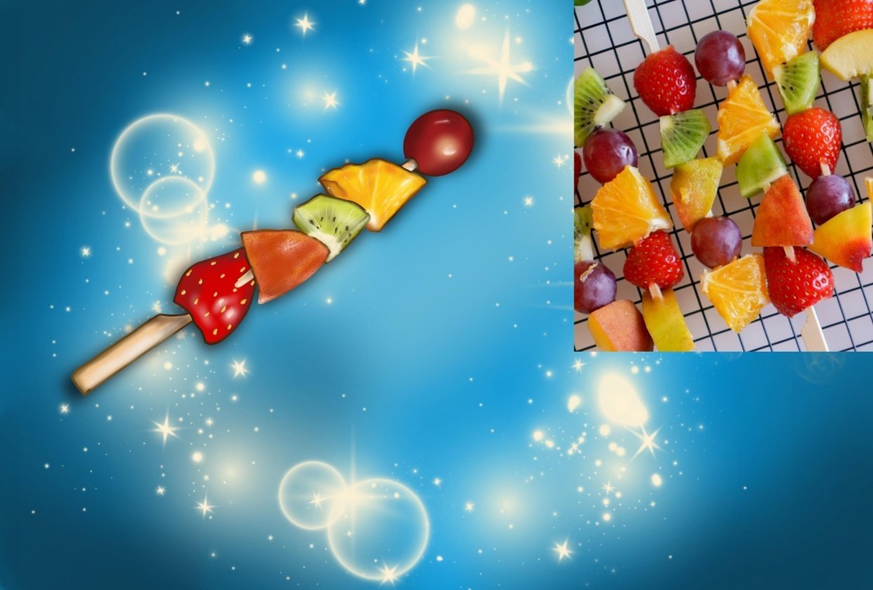 Digital Painting- fruit kebab | Skillshare Student Project