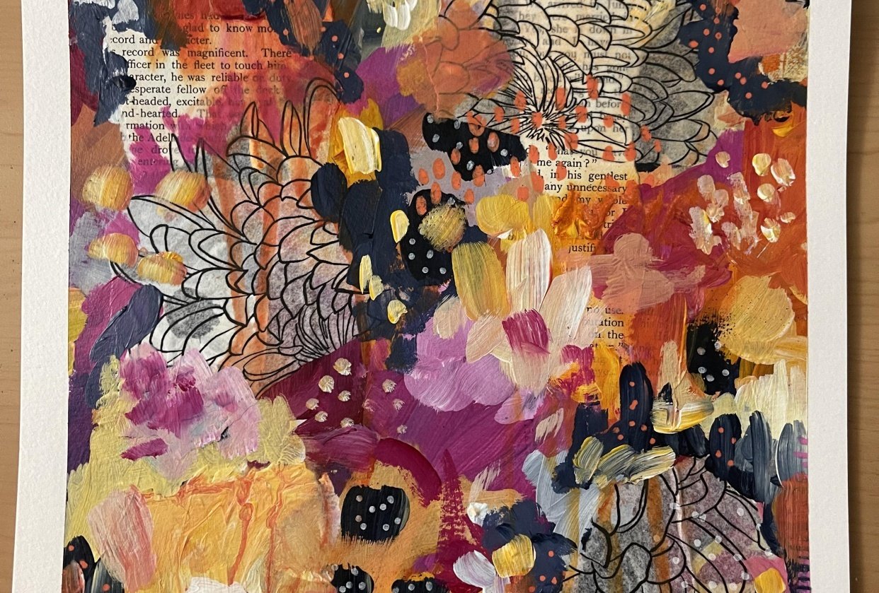Abstract Painting with Florals | Skillshare Student Project