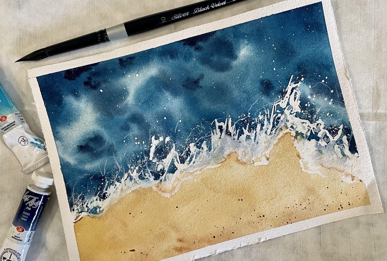 Watercolor ocean waves | Skillshare Student Project