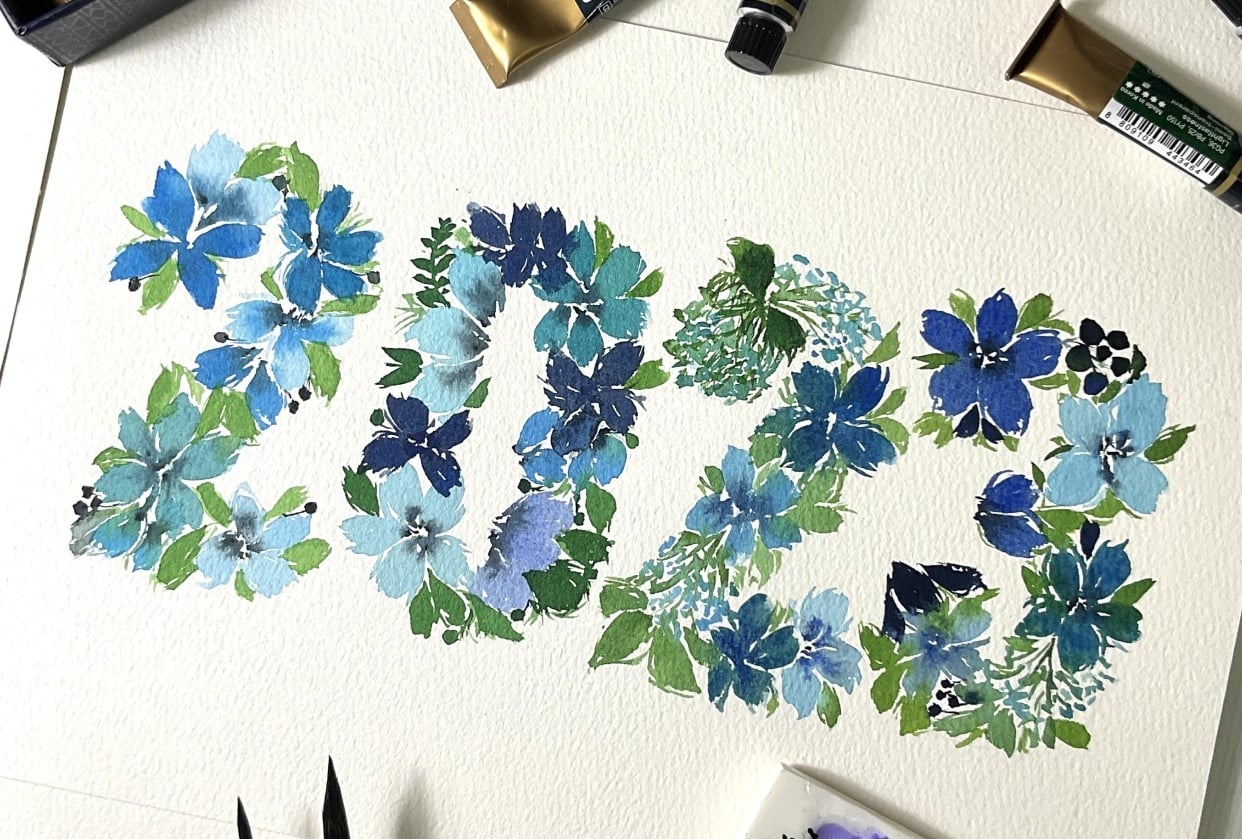 Watercolor Floral Letters: A Gateway to Art Commissions | Skillshare ...