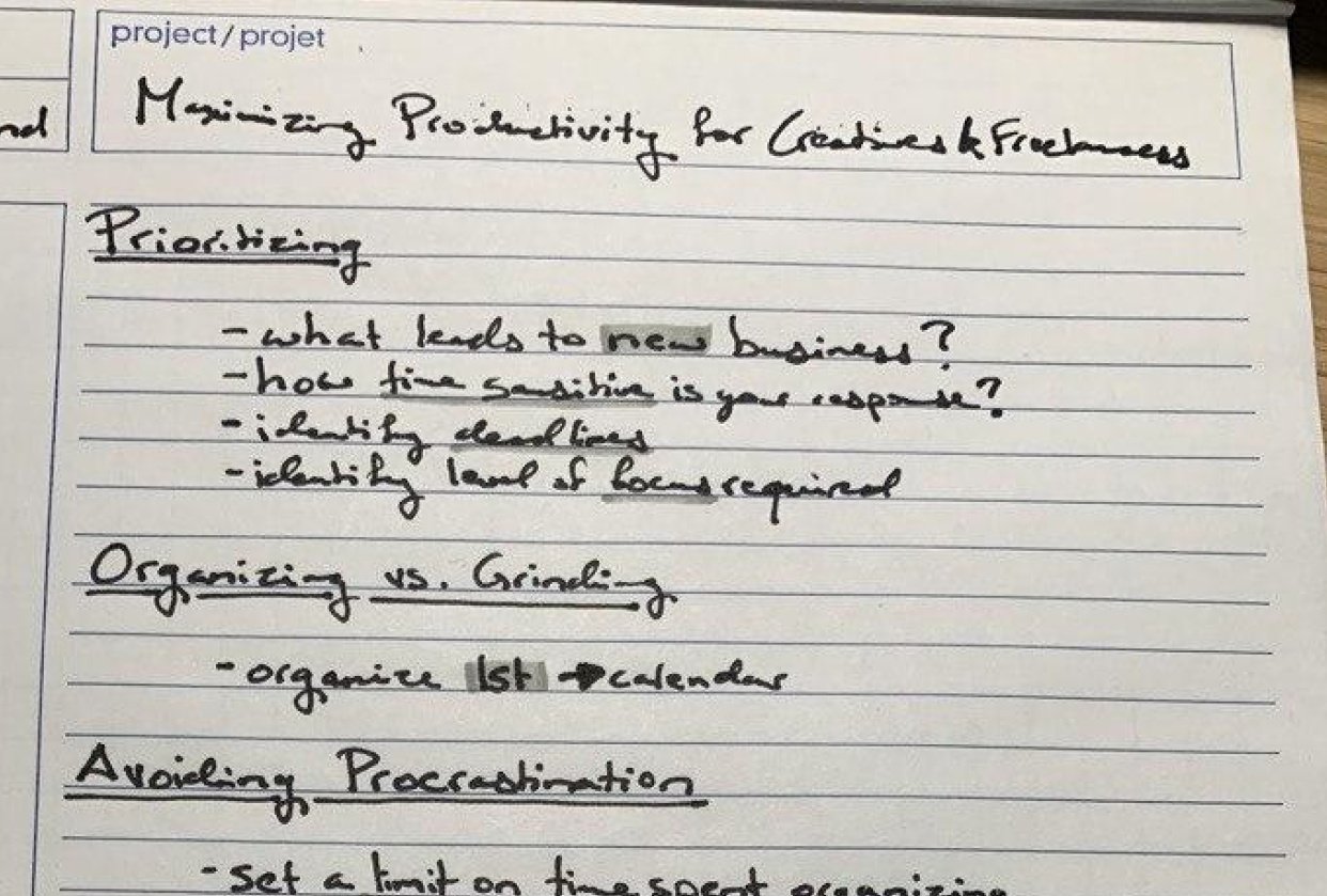 Productivity Note Taking & Ideas | Skillshare Student Project