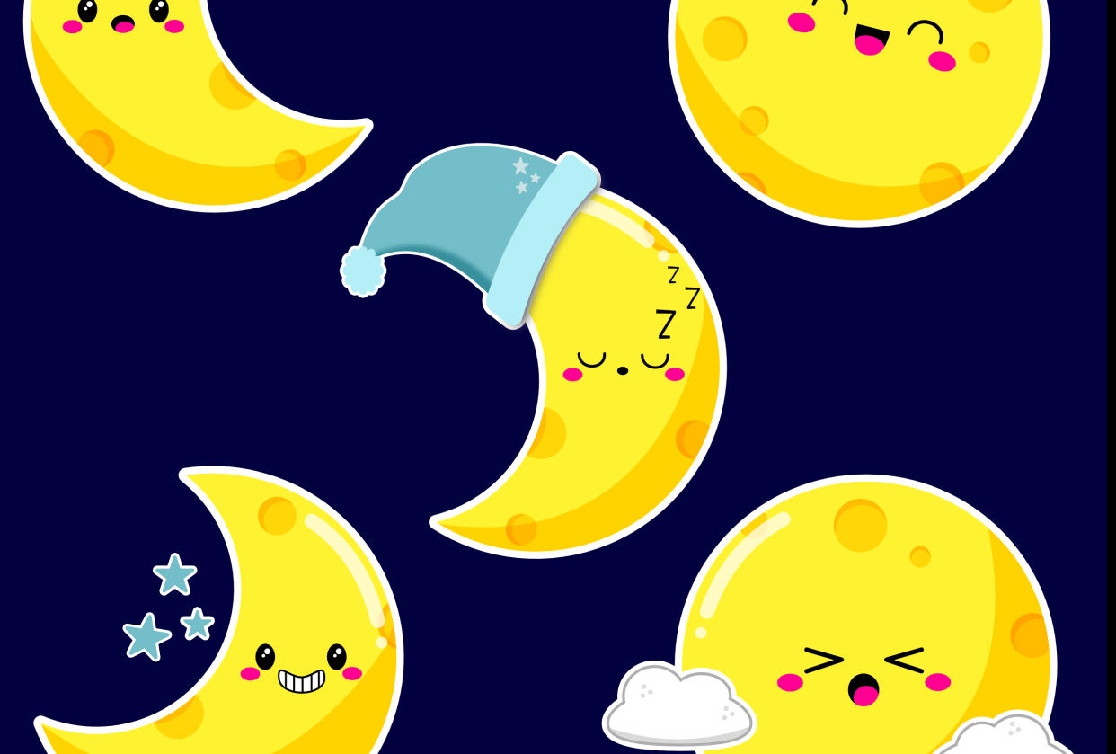 Moon Sticker Pack | Skillshare Student Project
