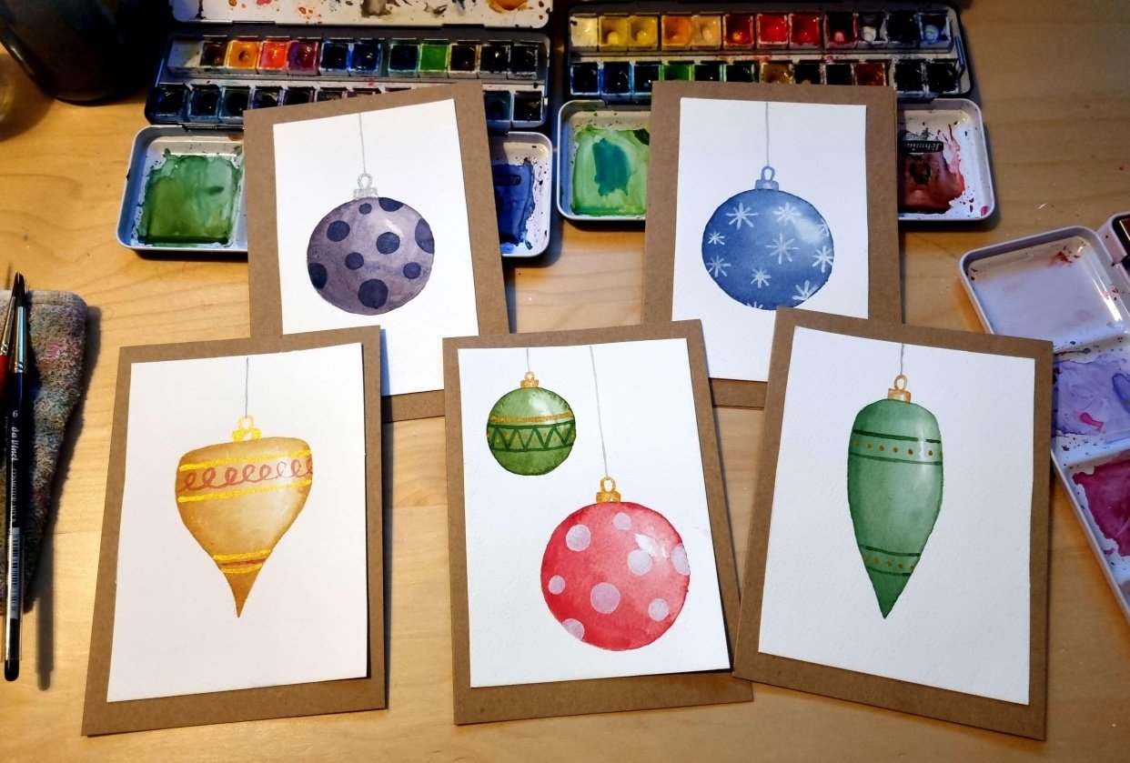 Bauble Christmas Cards | Skillshare Student Project