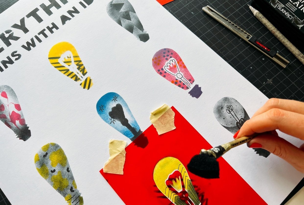 Poster with a Stencil Printing Technique | Skillshare Student Project