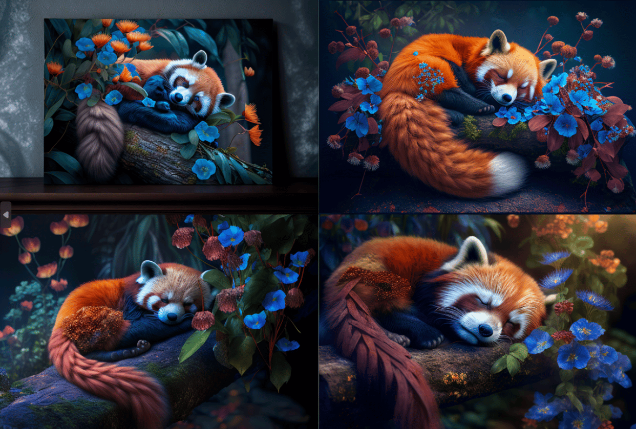 Midjourney practice - red pandas :) | Skillshare Student Project