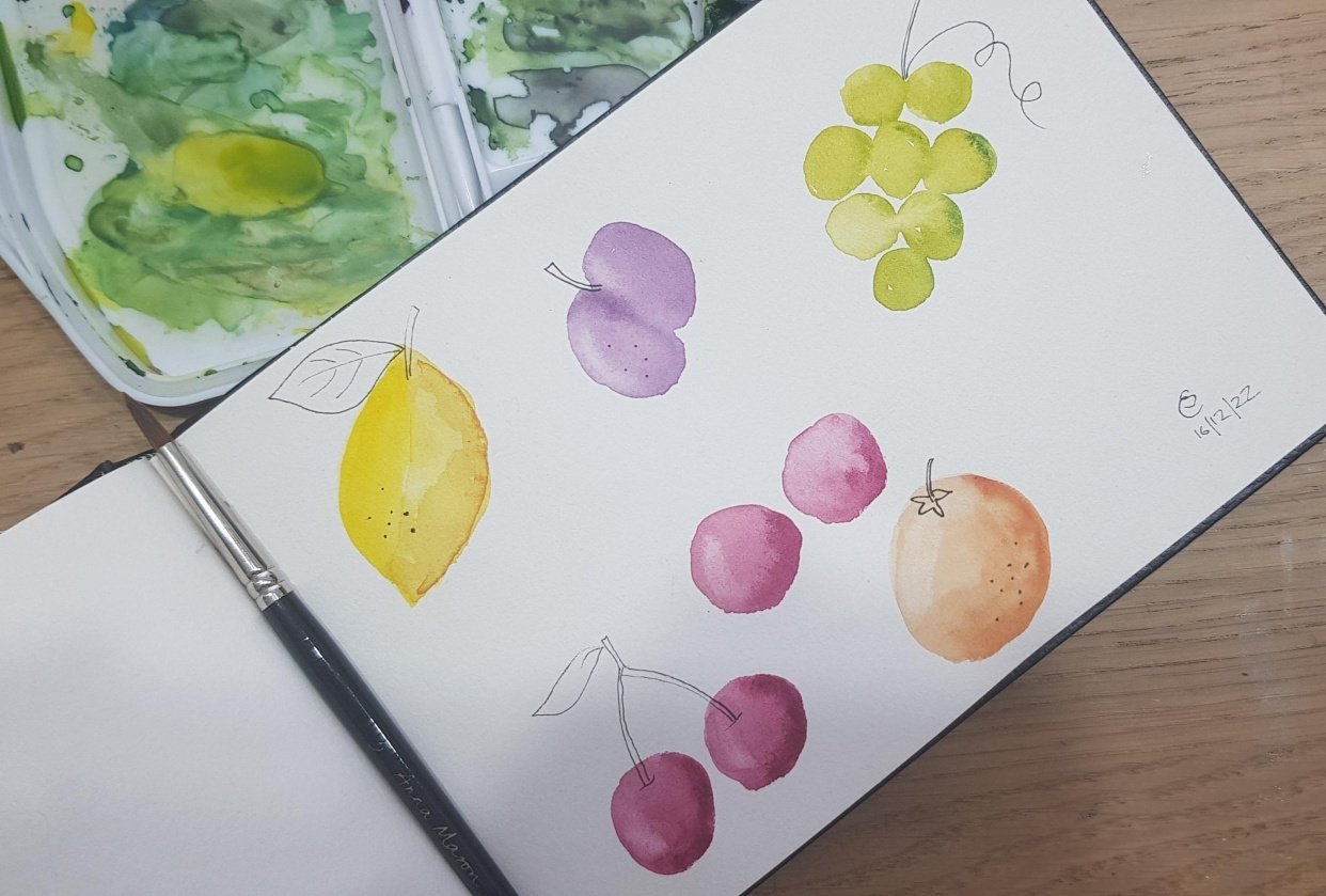 Sue's fruits in watercolour | Skillshare Student Project