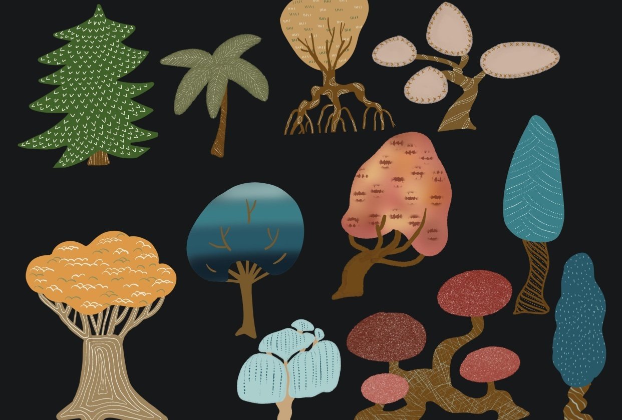 Stylized whimsical trees | Skillshare Student Project