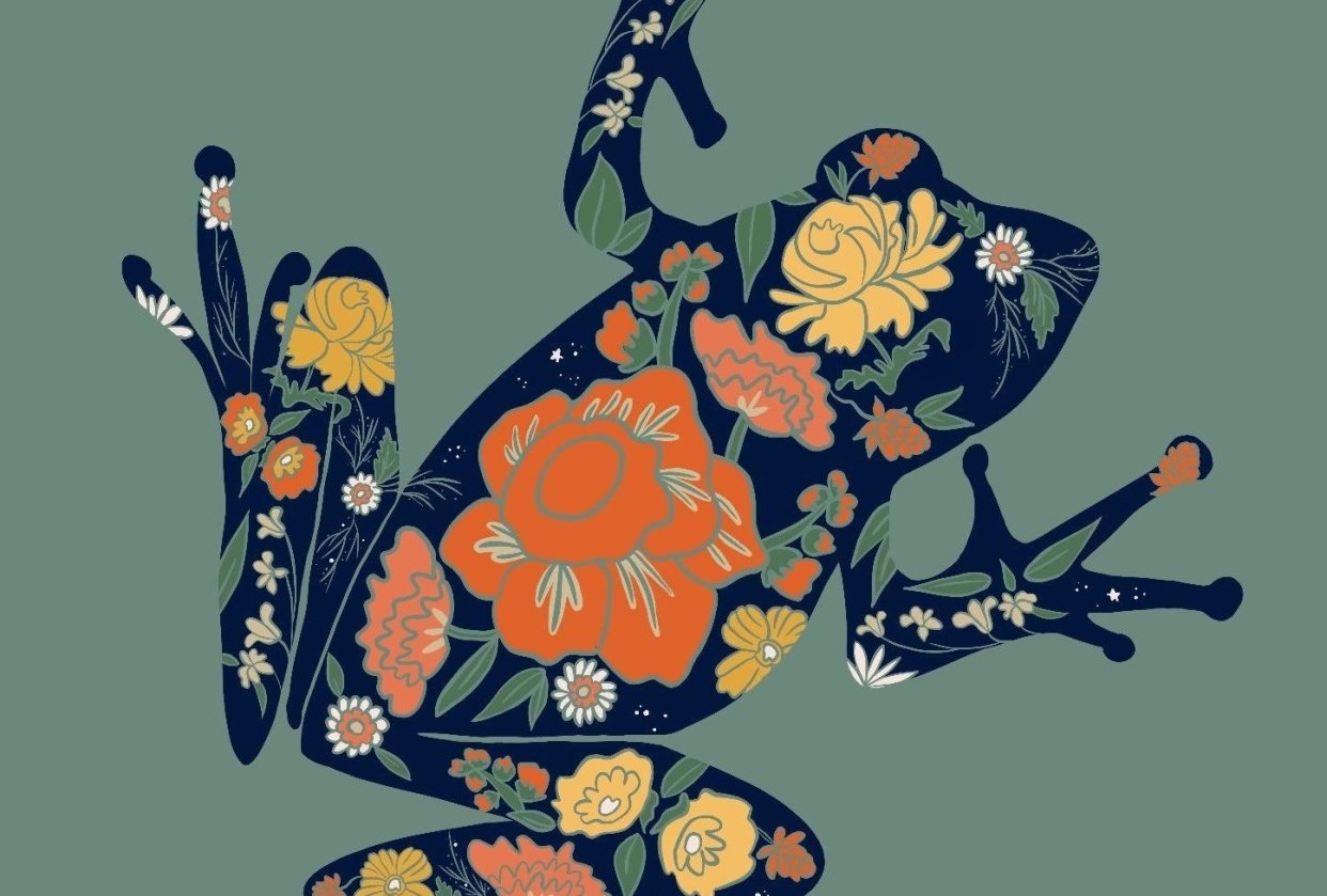 Frog floral silhouette- by Amber Moritz | Skillshare Student Project