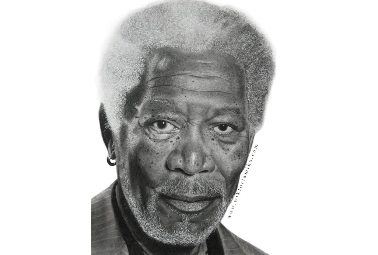 My pencil drawing of Morgan Freeman | Skillshare Student Project