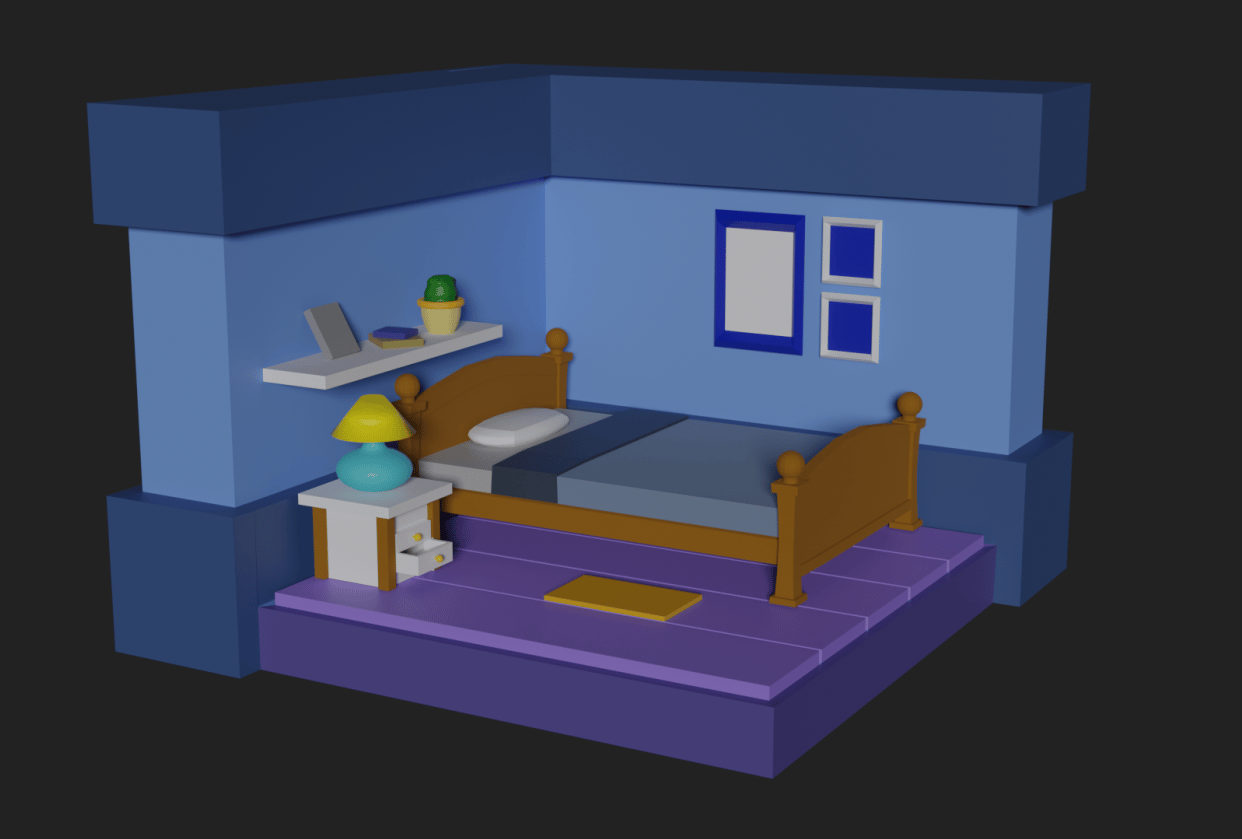 low poly room | Skillshare Student Project
