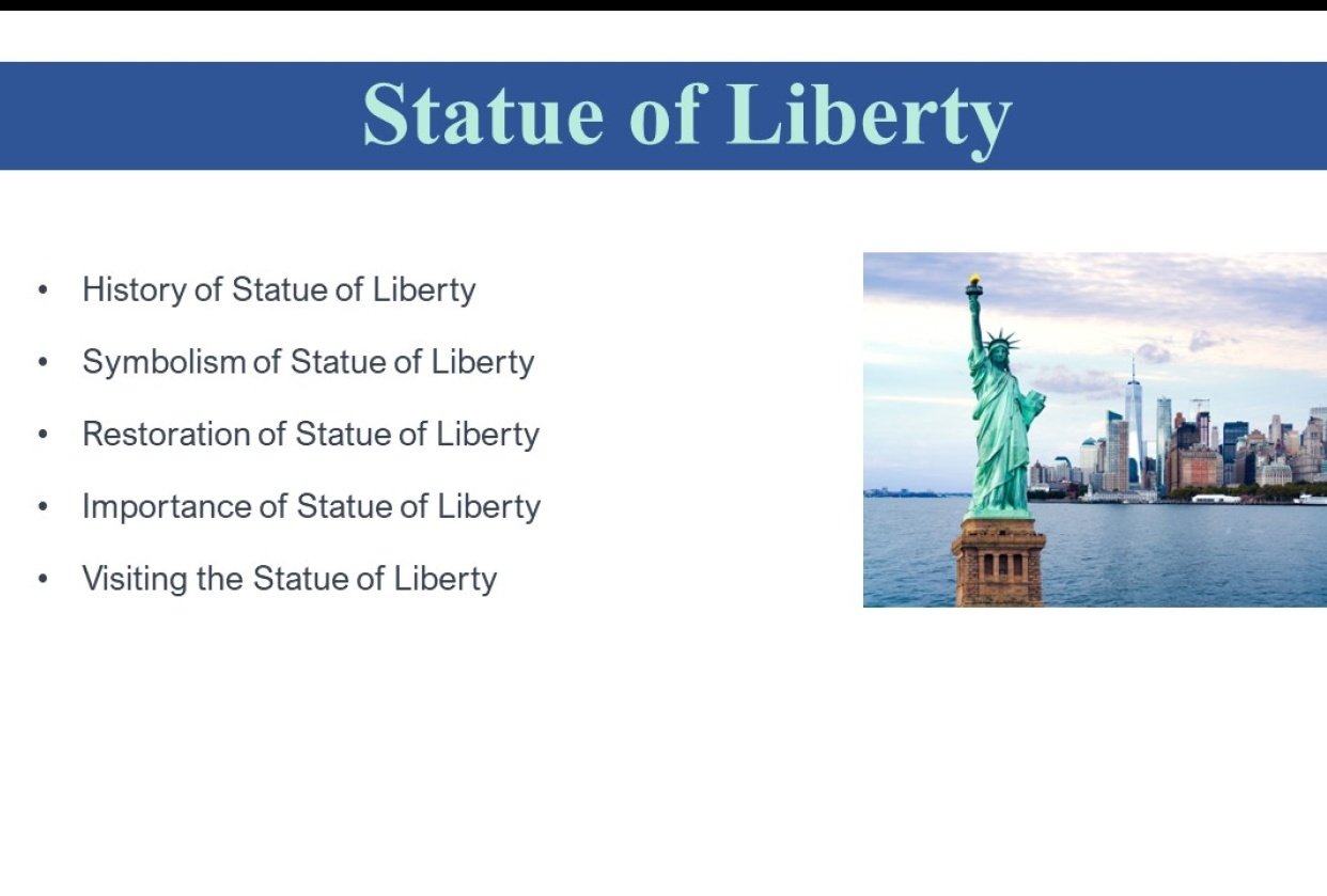 First Slide: Statu of liberty | Skillshare Student Project