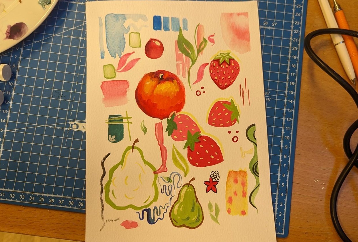 Gouache Fruits | Skillshare Student Project