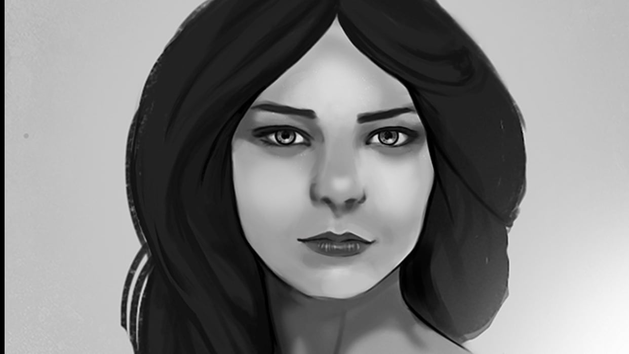 Digital portrait in grayscale | Skillshare Student Project
