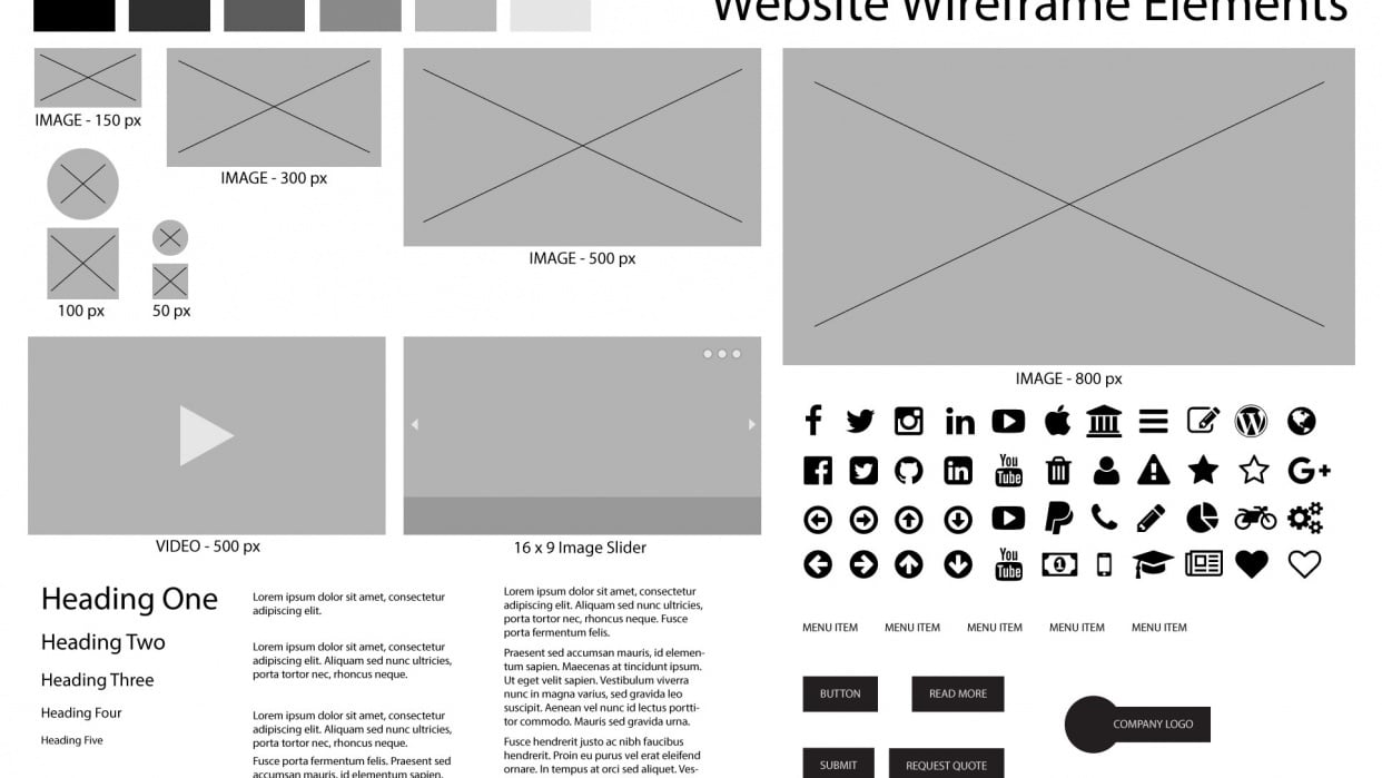 Wireframe Elements in Illustrator | Skillshare Student Project